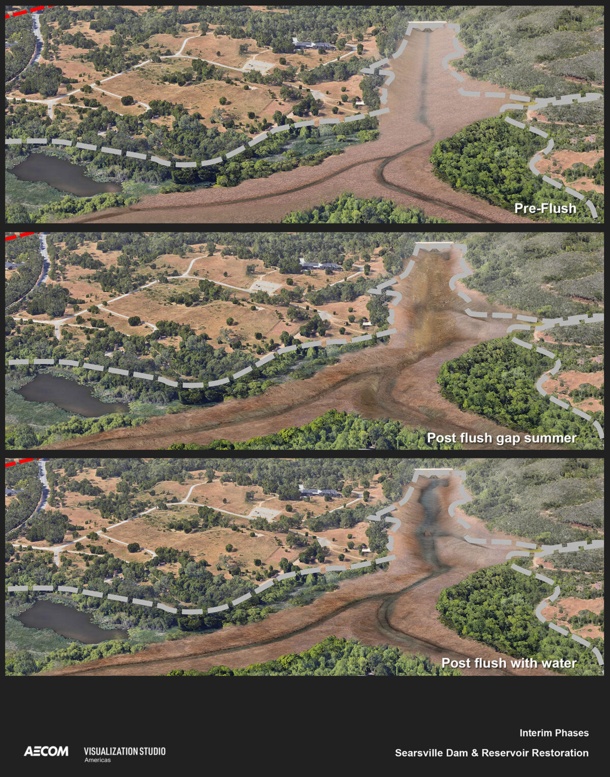 Searsville Dam Restoration Phases - Aecomviz